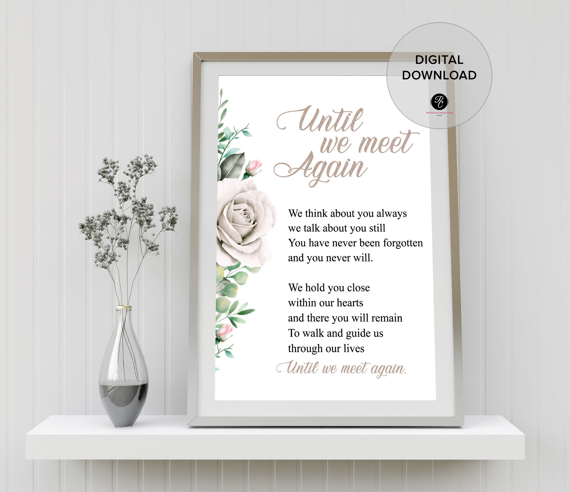 Until We Meet Again Funeral Poem, Memorial Quote Print, in Loving ...