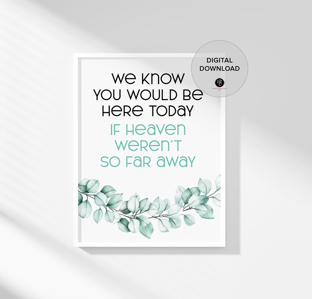 In Memory of Printable Wedding Memorial Table Sign, Celebration of Life ...