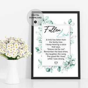 Digital A Limb Has Fallen Memorial Family Tree, Remembrance Ornament ...