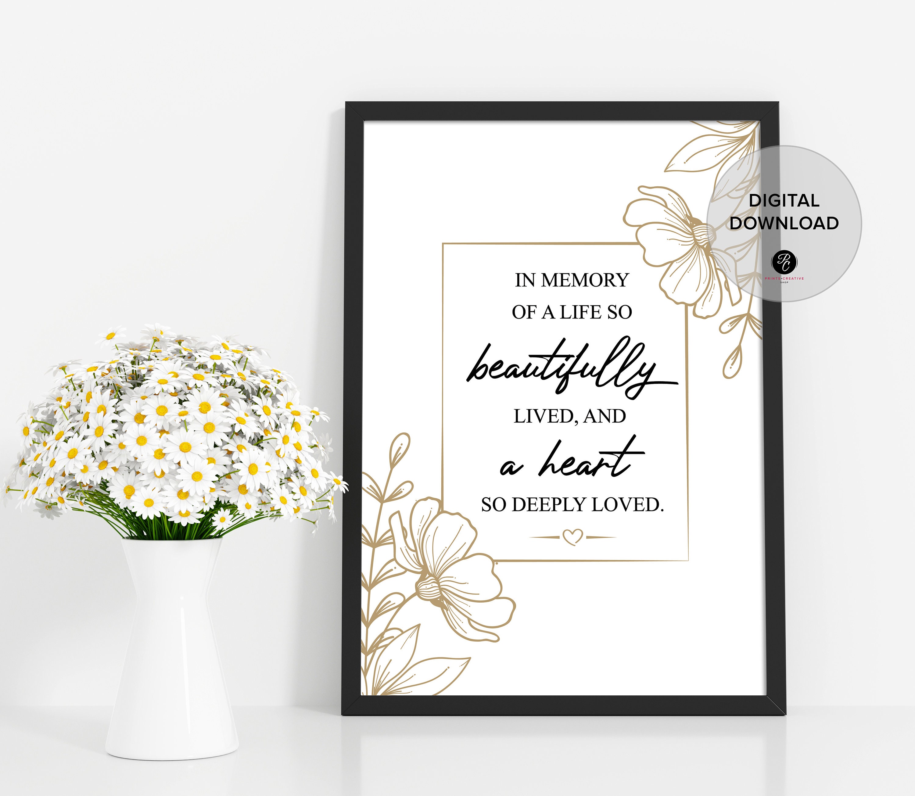Bereavement Printable Poem, Church & Memorial Digital Print, Funeral ...