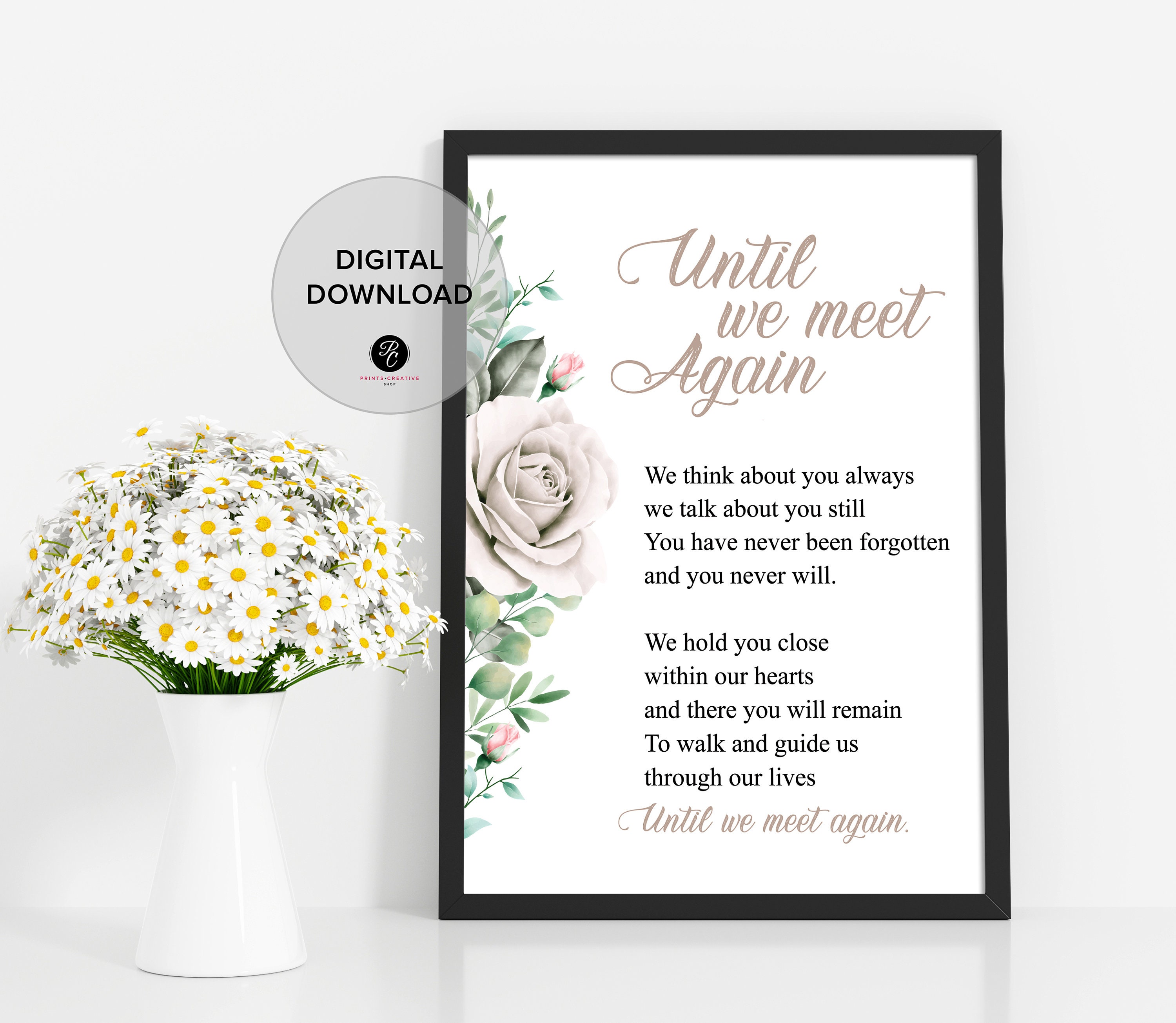 Until We Meet Again Funeral Poem, Memorial Quote Print, in Loving ...