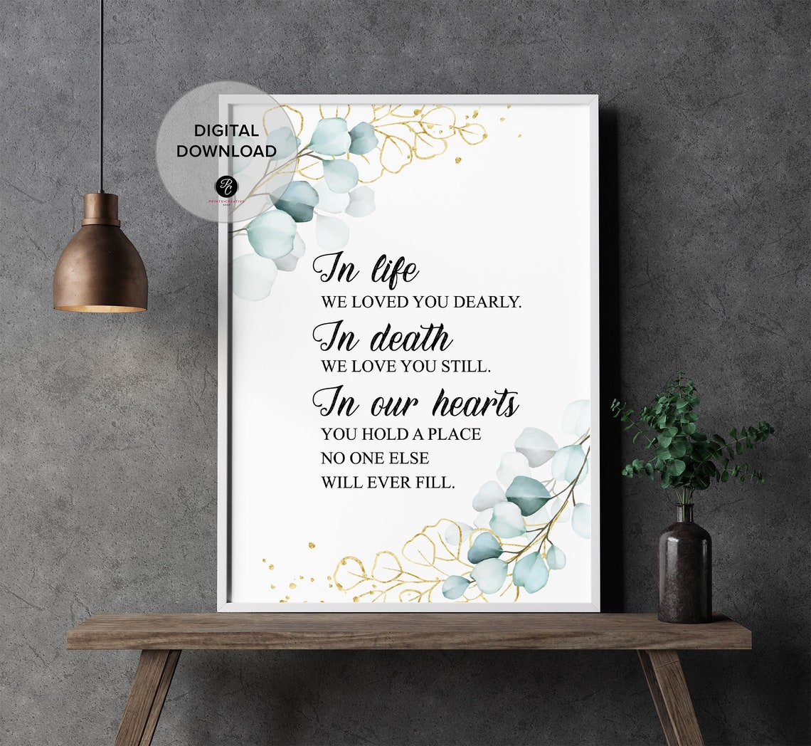 Grief Poem Printable, Christian Funeral Poem, Grief Quotes Wall Art ...