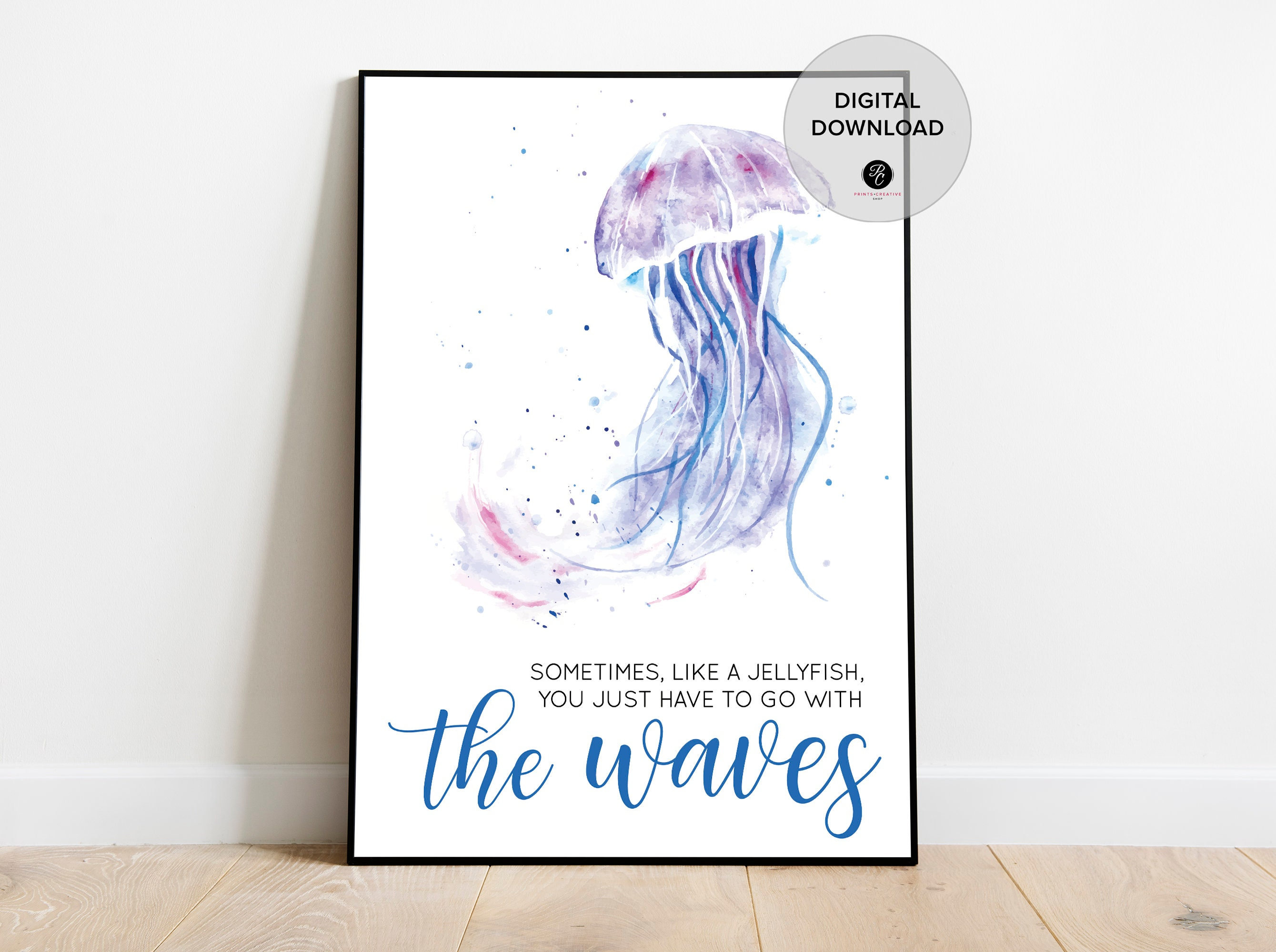 Jellyfish Quote Print, Sea Themed Nursery Decor, Baby Shower Sea Wall ...