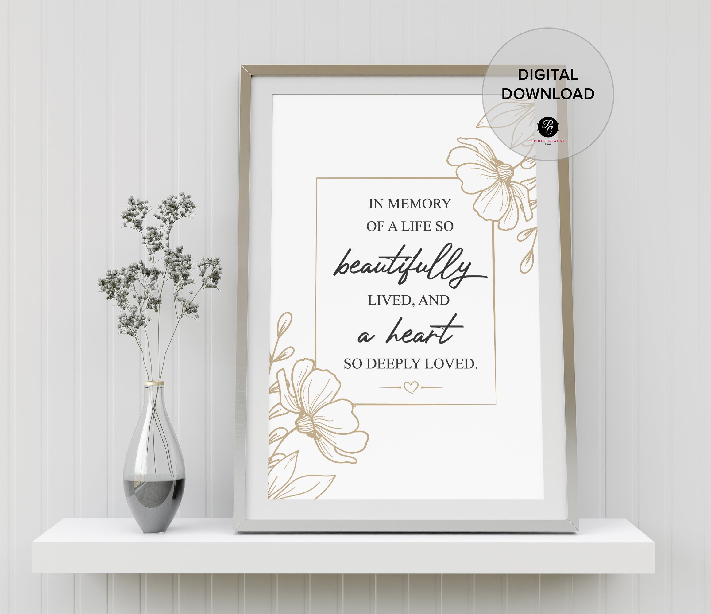 Bereavement Printable Poem, Church & Memorial Digital Print, Funeral ...
