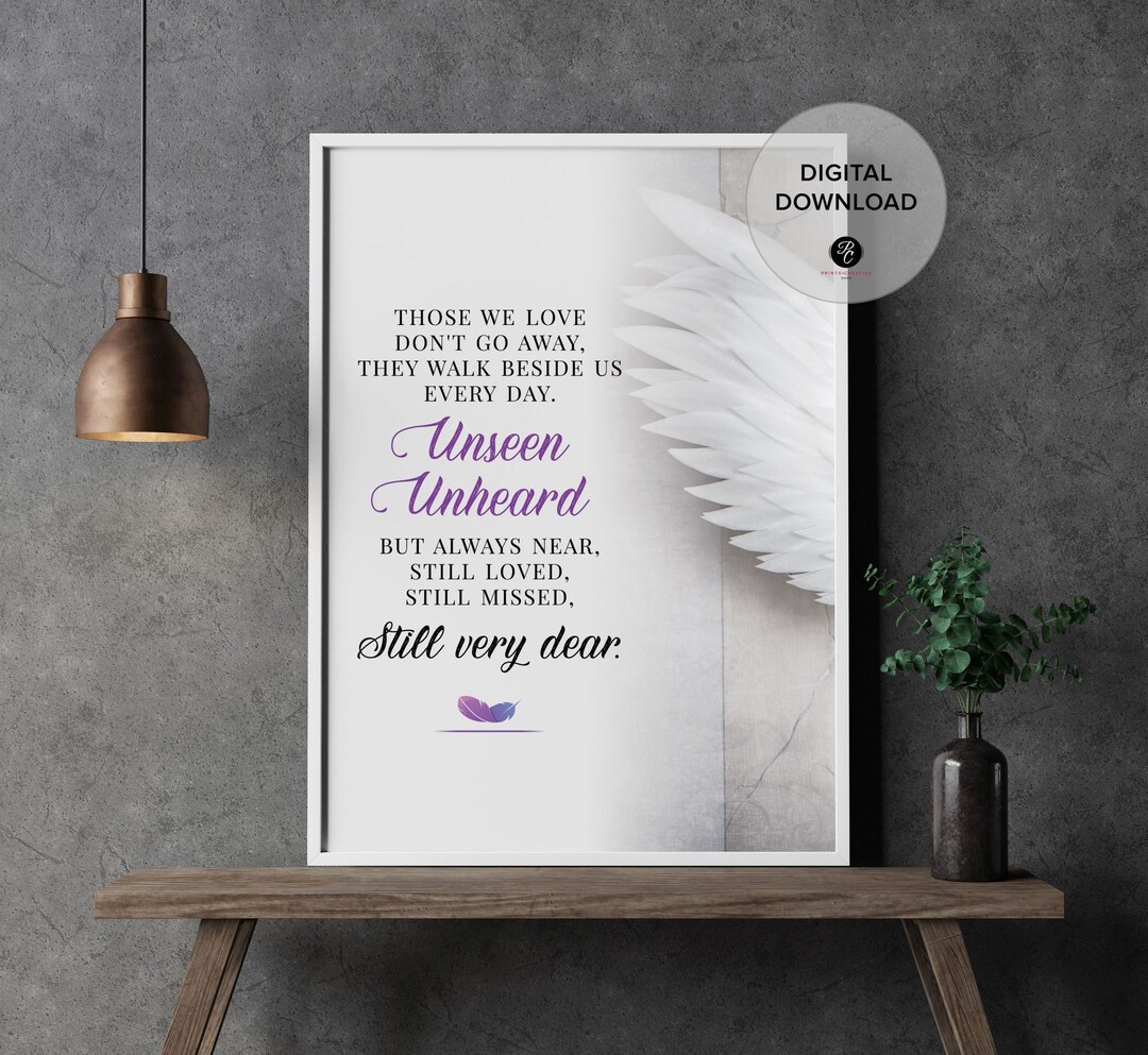 Memorial Quote Print, Printable Poem Memorial, Those We Love, in Memory ...