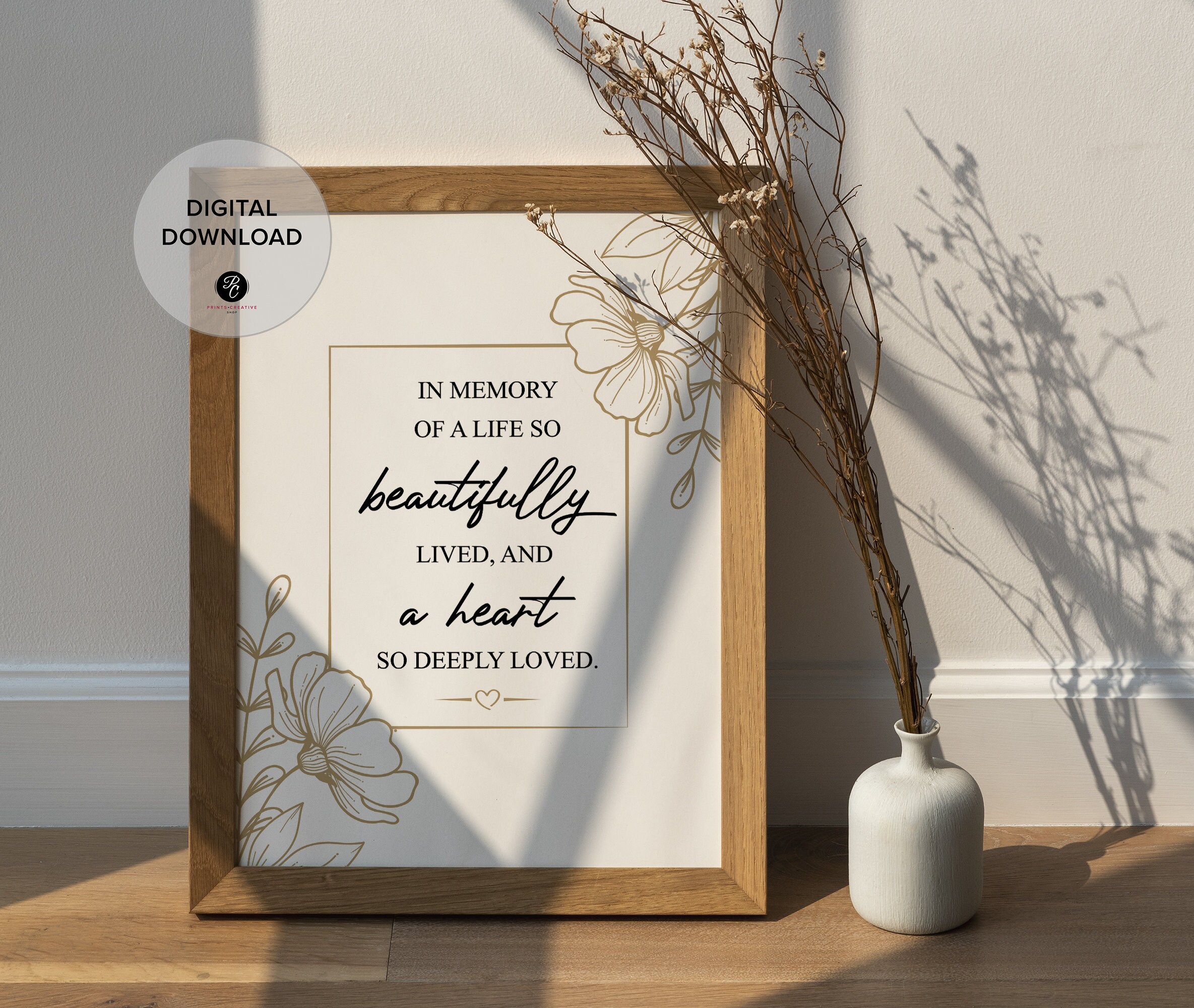 Bereavement Printable Poem, Church & Memorial Digital Print, Funeral ...