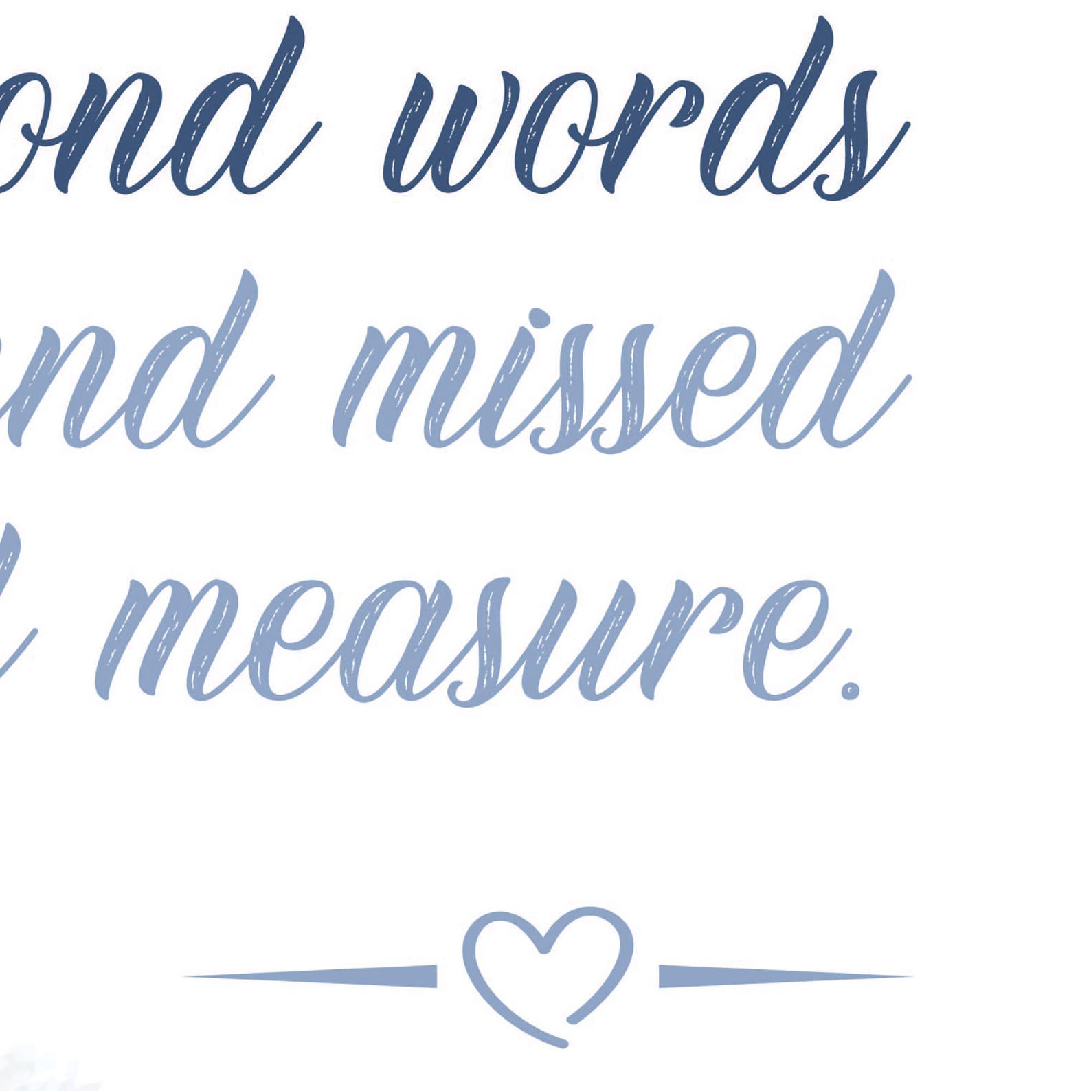 Missed Beyond Measure Memorial Digital Print, Wedding Table Sign, Loss ...