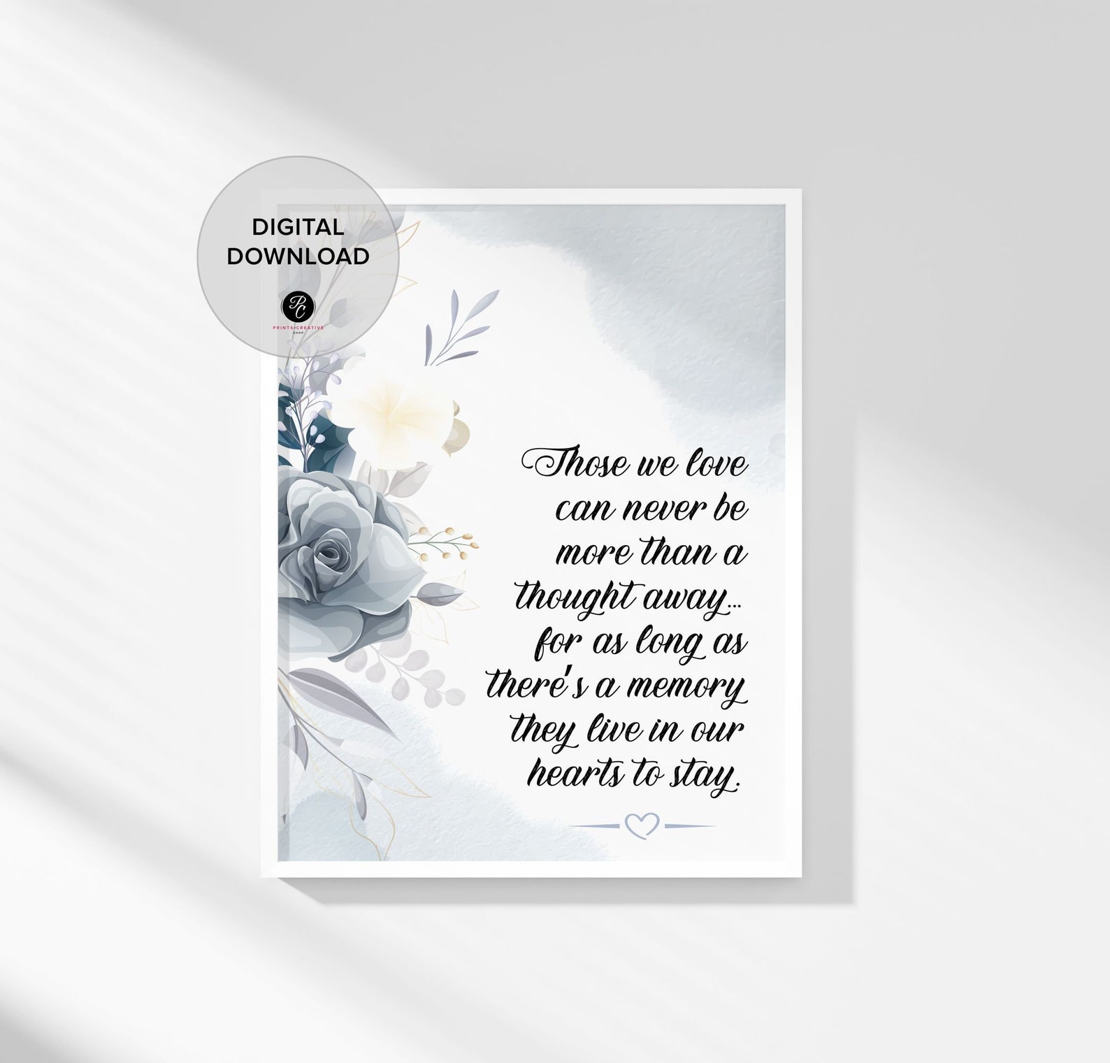 Bereavement Poem, Sympathy Quote Printable, Condolences Poem, Funeral ...