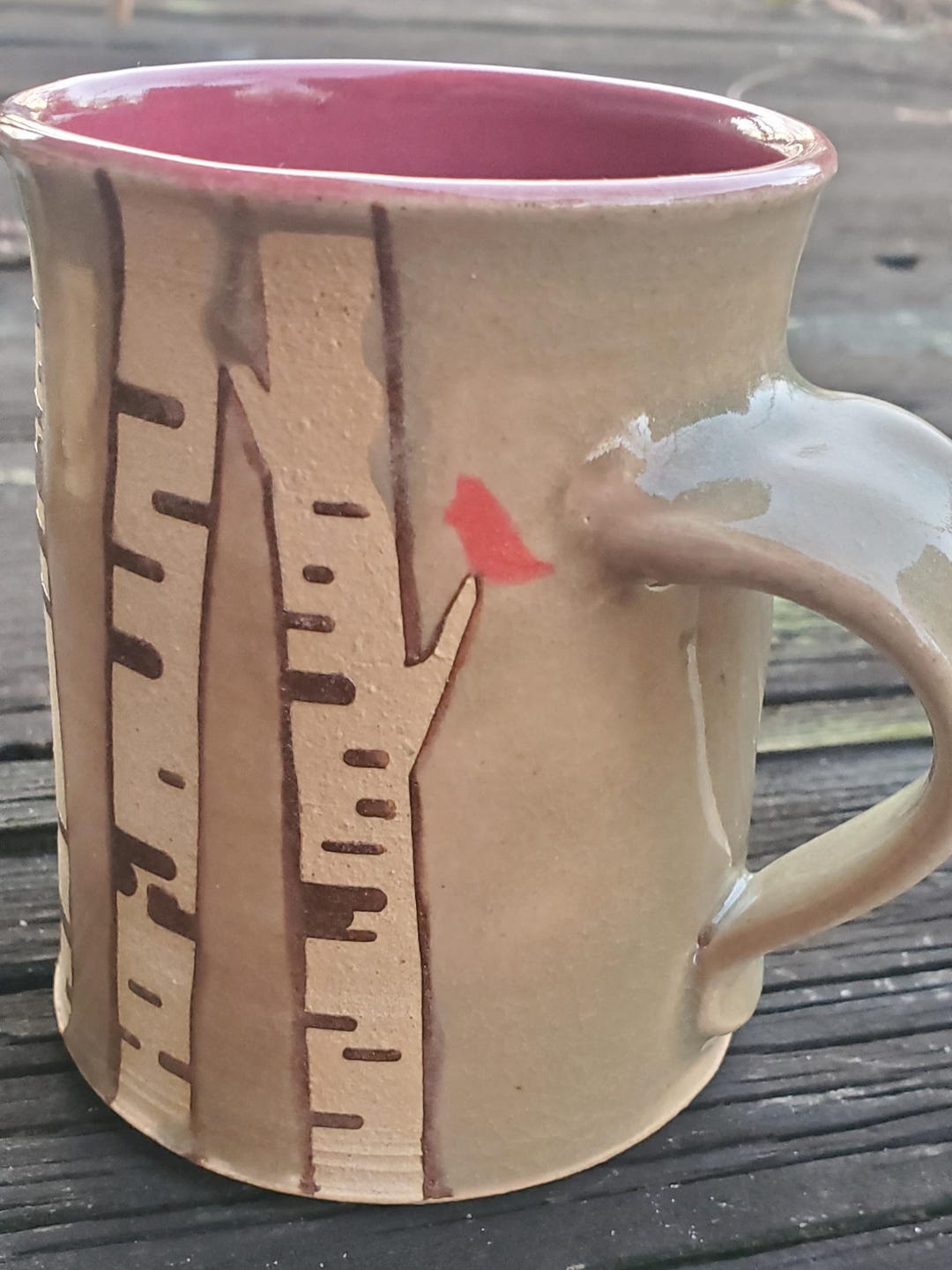 Handmade Stoneware Mugs With Pine Trees - Etsy