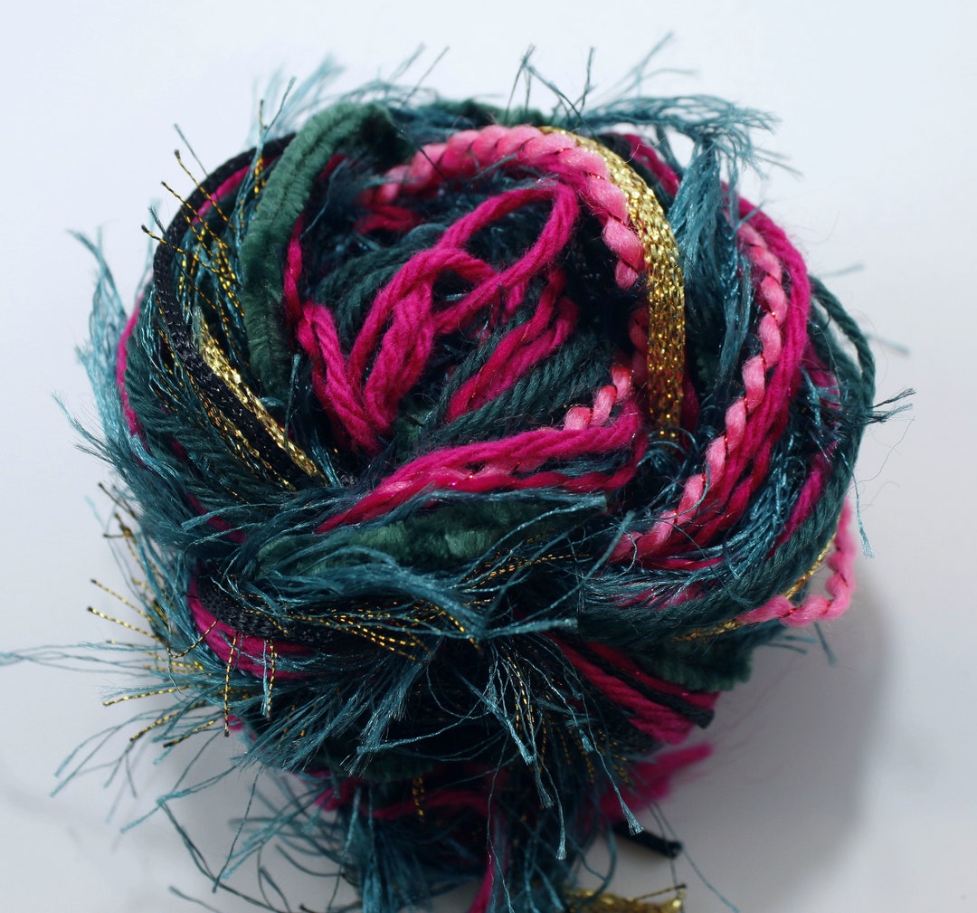 Fil d'artisanat,Paquets de fils mélangés bleu rouge,Fibres mixtes bleu ...