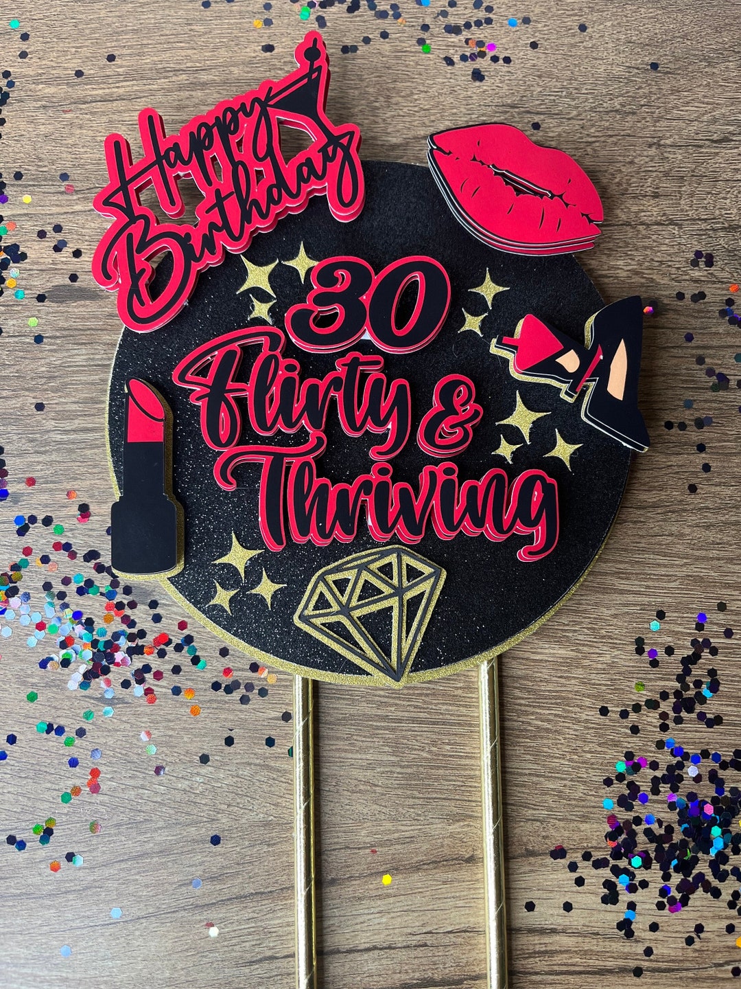 30th Birthday Cake Topper , Turning 30 Cake Topper , 30th Birthday ...