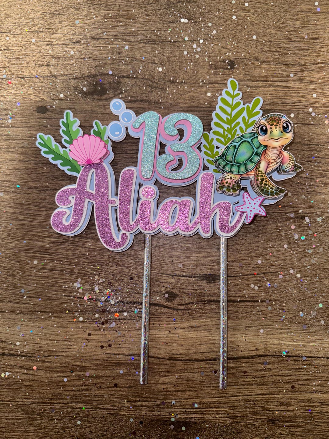 Under the Sea Cake Topper , Sea Turtle Cake Topper , Beach Cake Topper ...