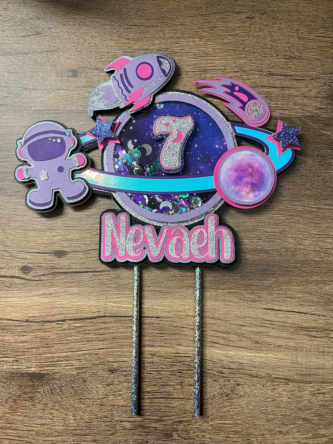 Galaxy Cake Topper 3D Space Theme Birthday Cake Topper - Etsy
