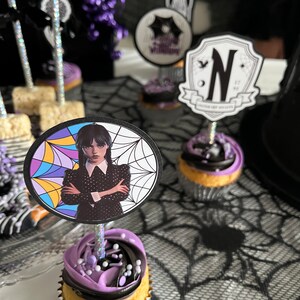 Wednesday Cupcake Toppers , Wednesday Birthday Ideas , Wednesday Cake ...