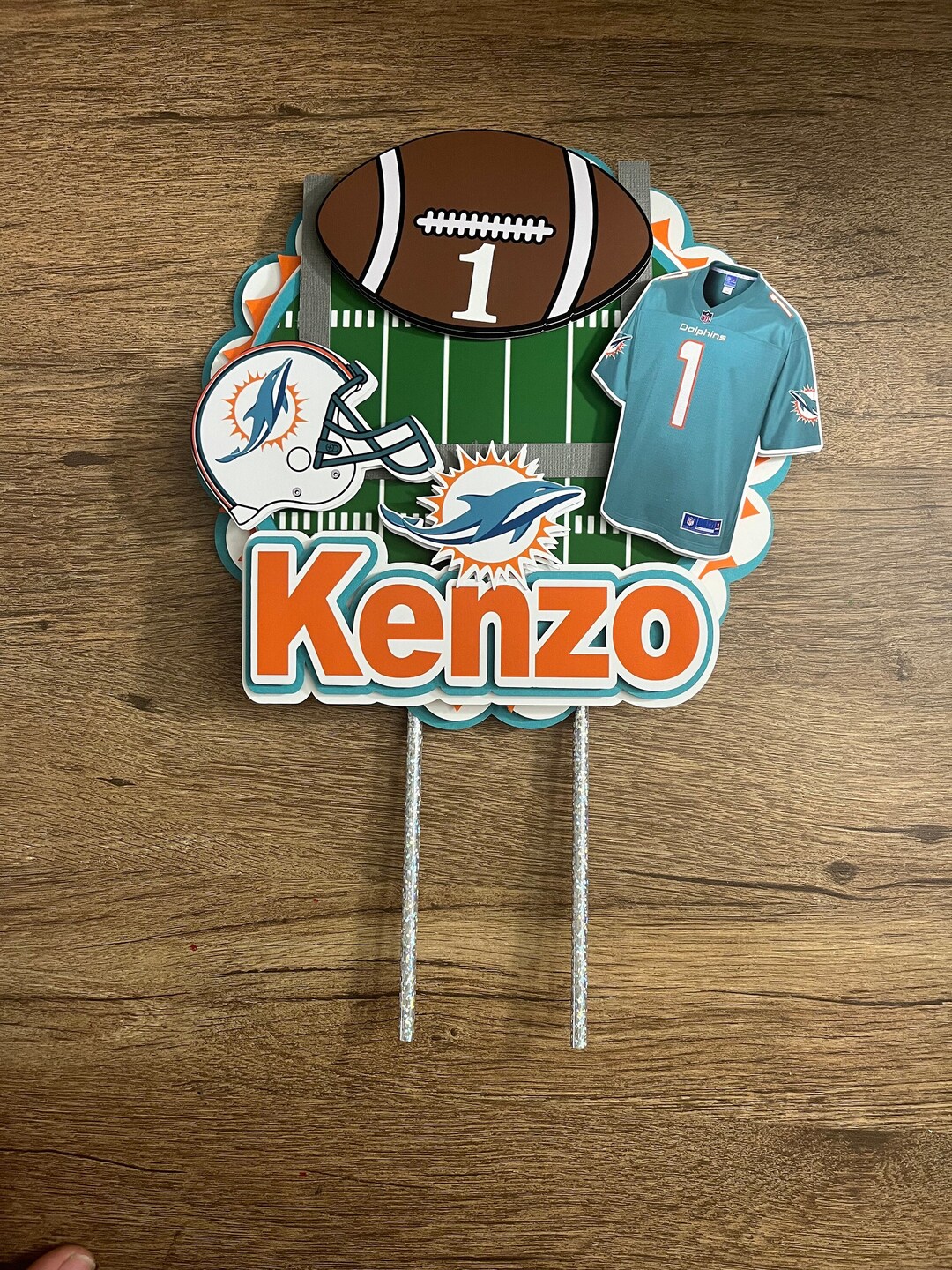 Football Theme Cake Topper Football Birthday Miami - Etsy
