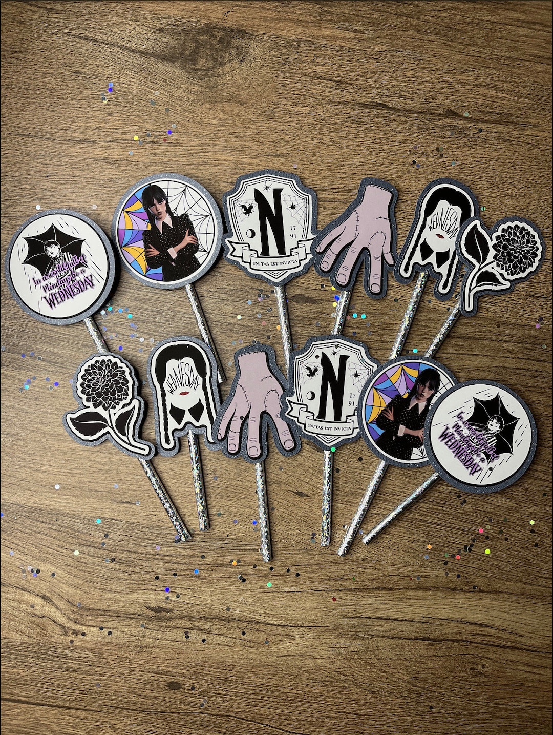 Wednesday Cupcake Toppers , Wednesday Birthday Ideas , Wednesday Cake ...