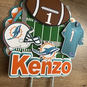 Football Theme Cake Topper Football Birthday Miami - Etsy