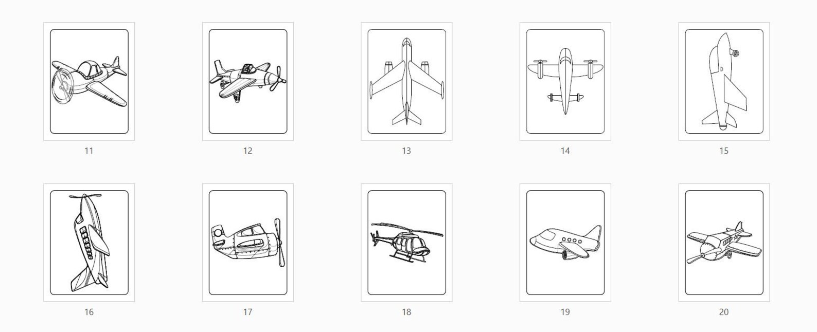 30 Fun and Cute Airplane Helicopter Coloring Pages for Kids - Etsy