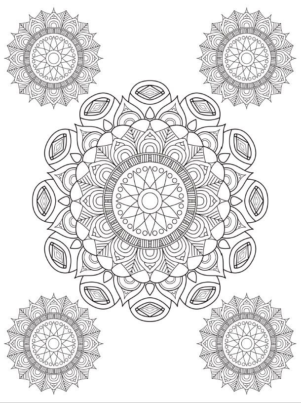 8 High Quality Mandala Type Coloring Pages for Adults or Kids Printable ...