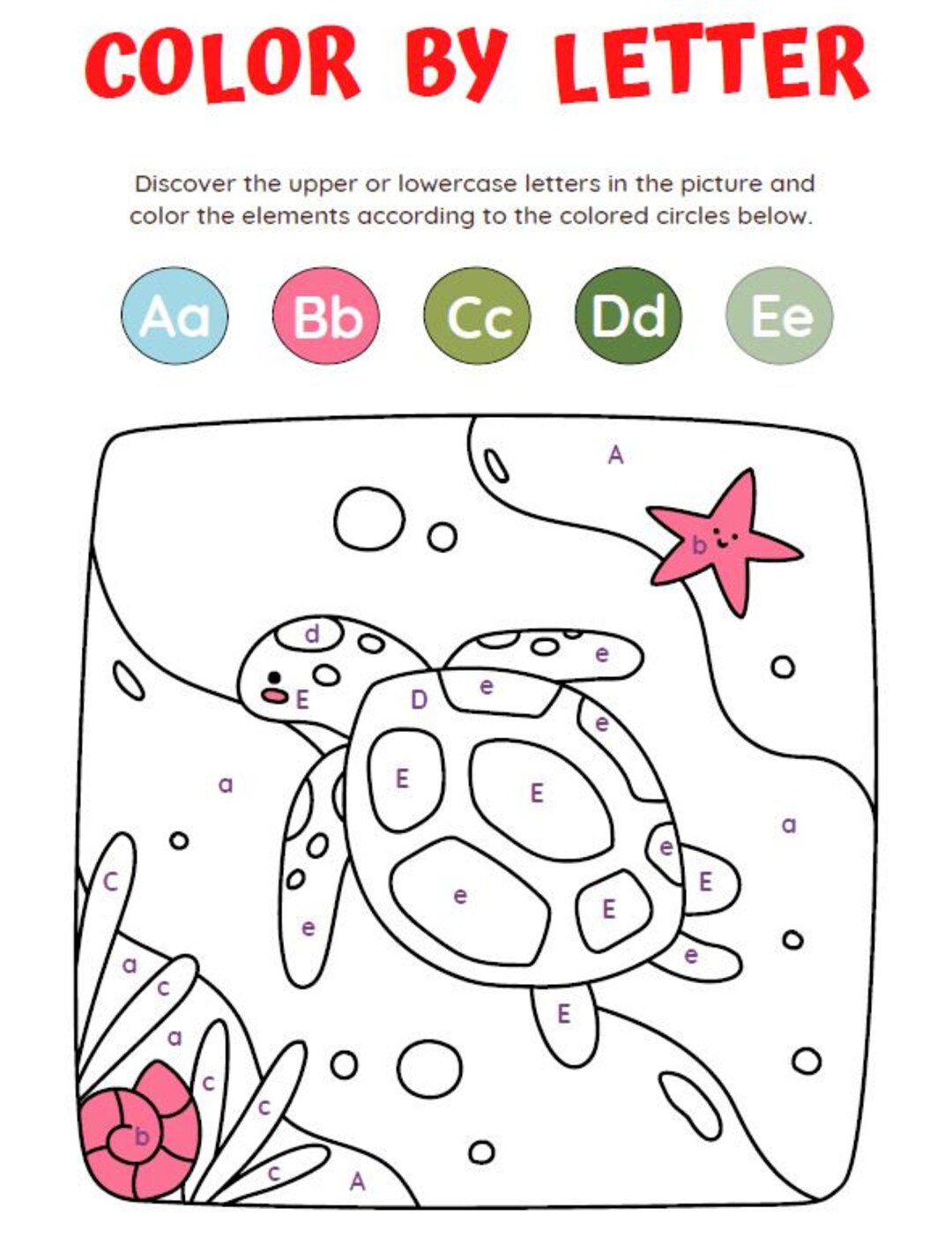 29 Fun Animal Color by Letter Coloring Pages Instant Printable Download ...