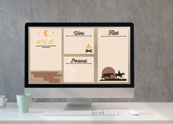 Western/Boho Desktop Wallpaper Organizer Free Spirit | Etsy