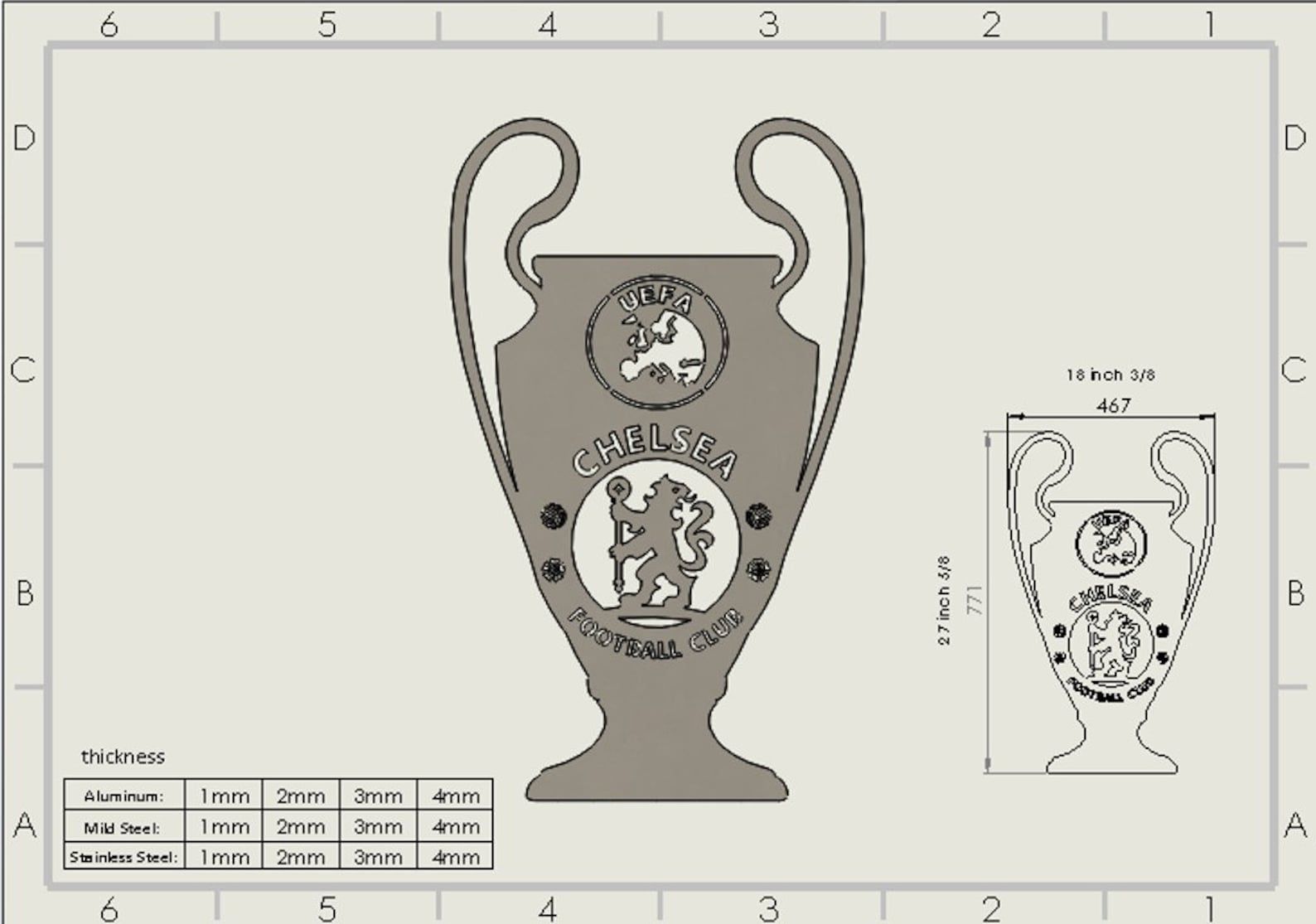 Football Club Wall Decor DXF File for Laser, Waterjet and Plasma ...