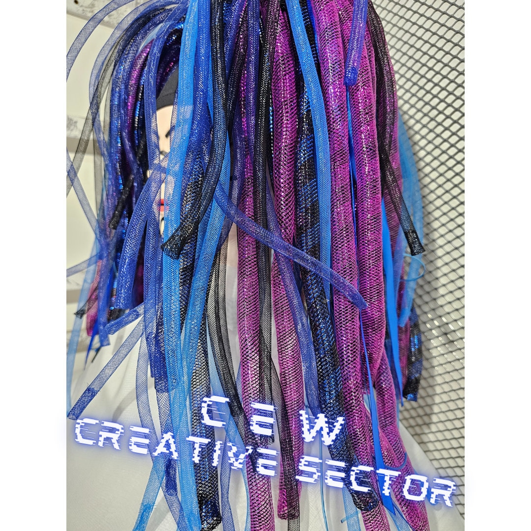 Cyberlox, Cyber Falls, Cybergoth Wigs, Ravers Synthetic Hair, Blue ...