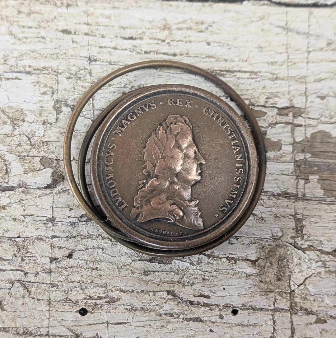 Antique French Louis XIV Medallion Medal Banknote Clip or Desk Decor ...