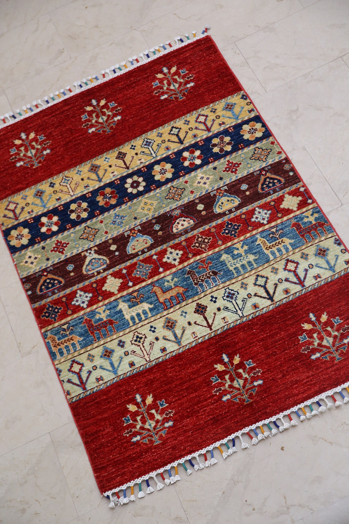 5x3 ft Handmade Rug-Khorjin-Living Room Rug-Wool rug-bedroom | Etsy