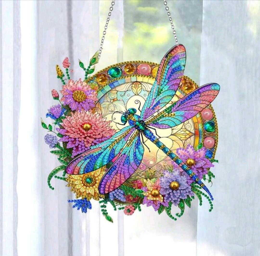 DIY Diamond Painting Kit,dragonfly Art Pendant or Finished Door ...