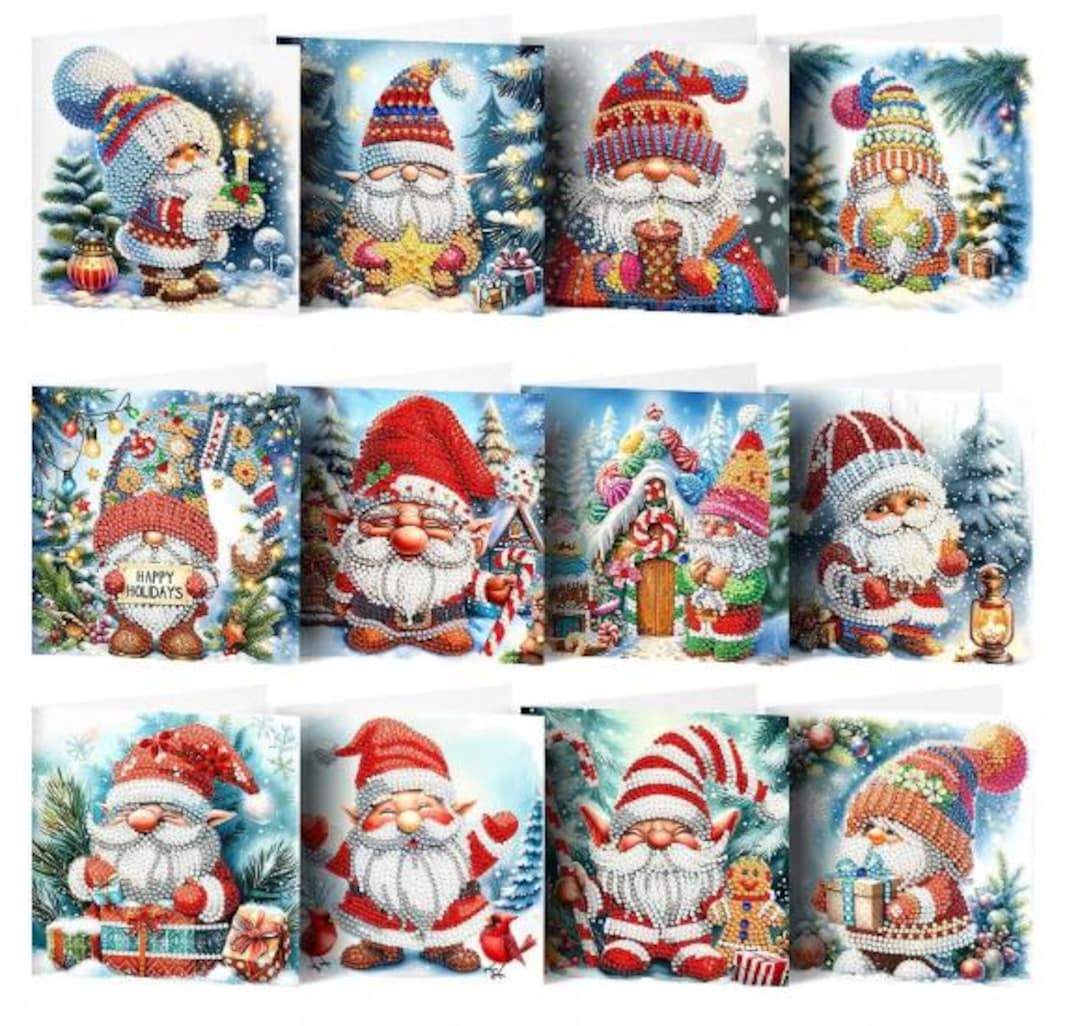 DIY Christmas Diamond Painting Kit or 12pcs Finished Diamond Christmas ...