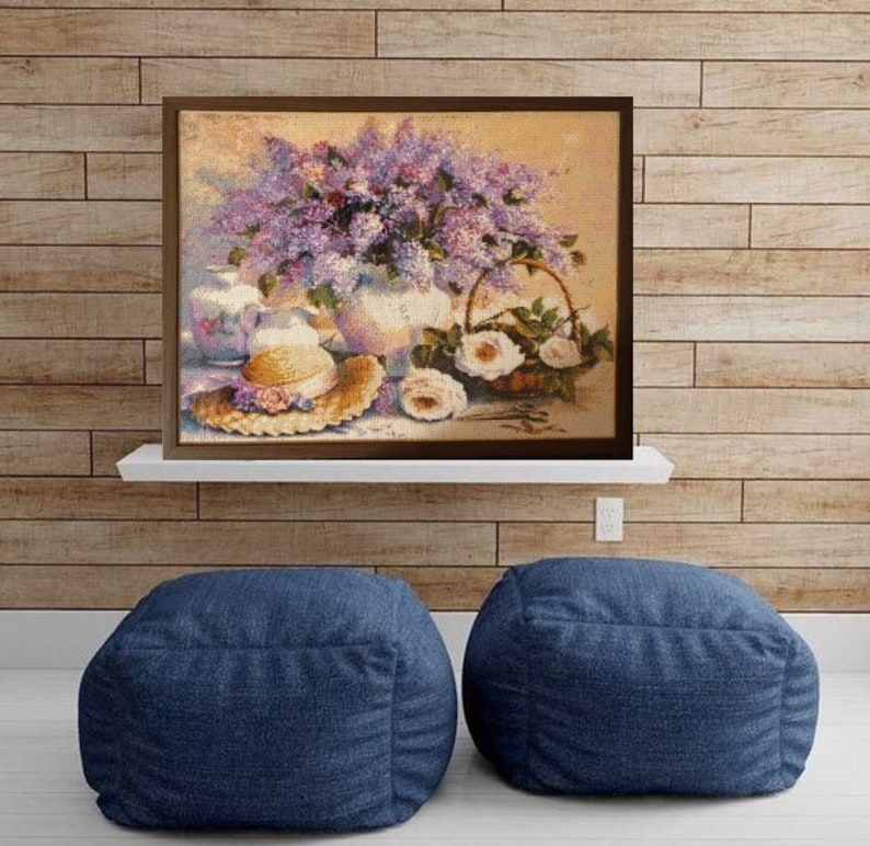 25"/19" Finished Diamond Painting-vintage Style .with a Lilac Scent ...