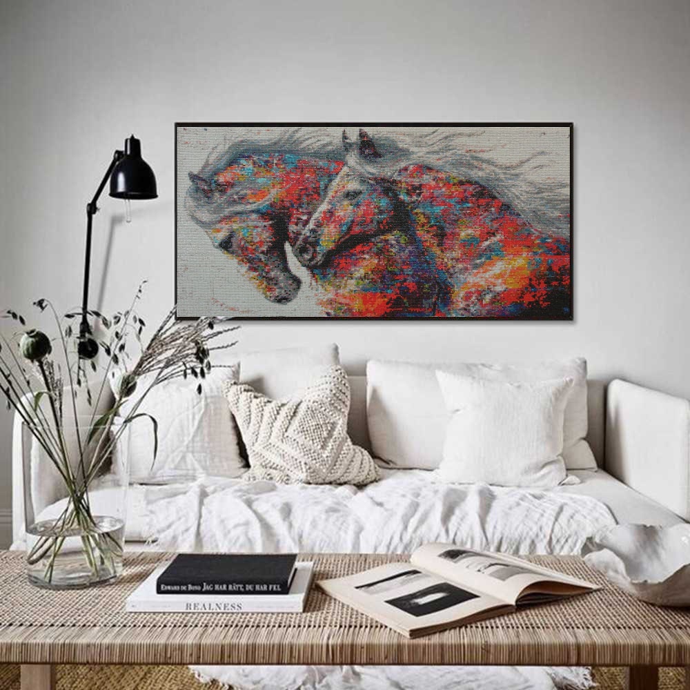 27/15 Finished Diamond Painting.a Pair of Colored Horses-a Symbol of ...