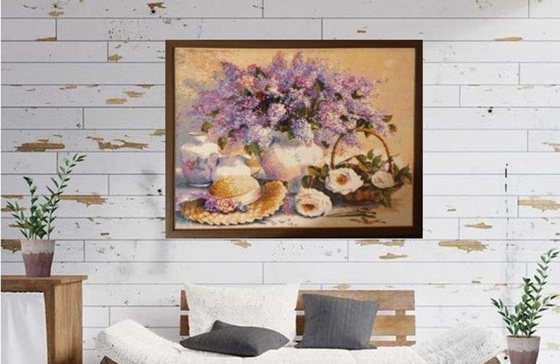 25"/19" Finished Diamond Painting-vintage Style .with a Lilac Scent ...
