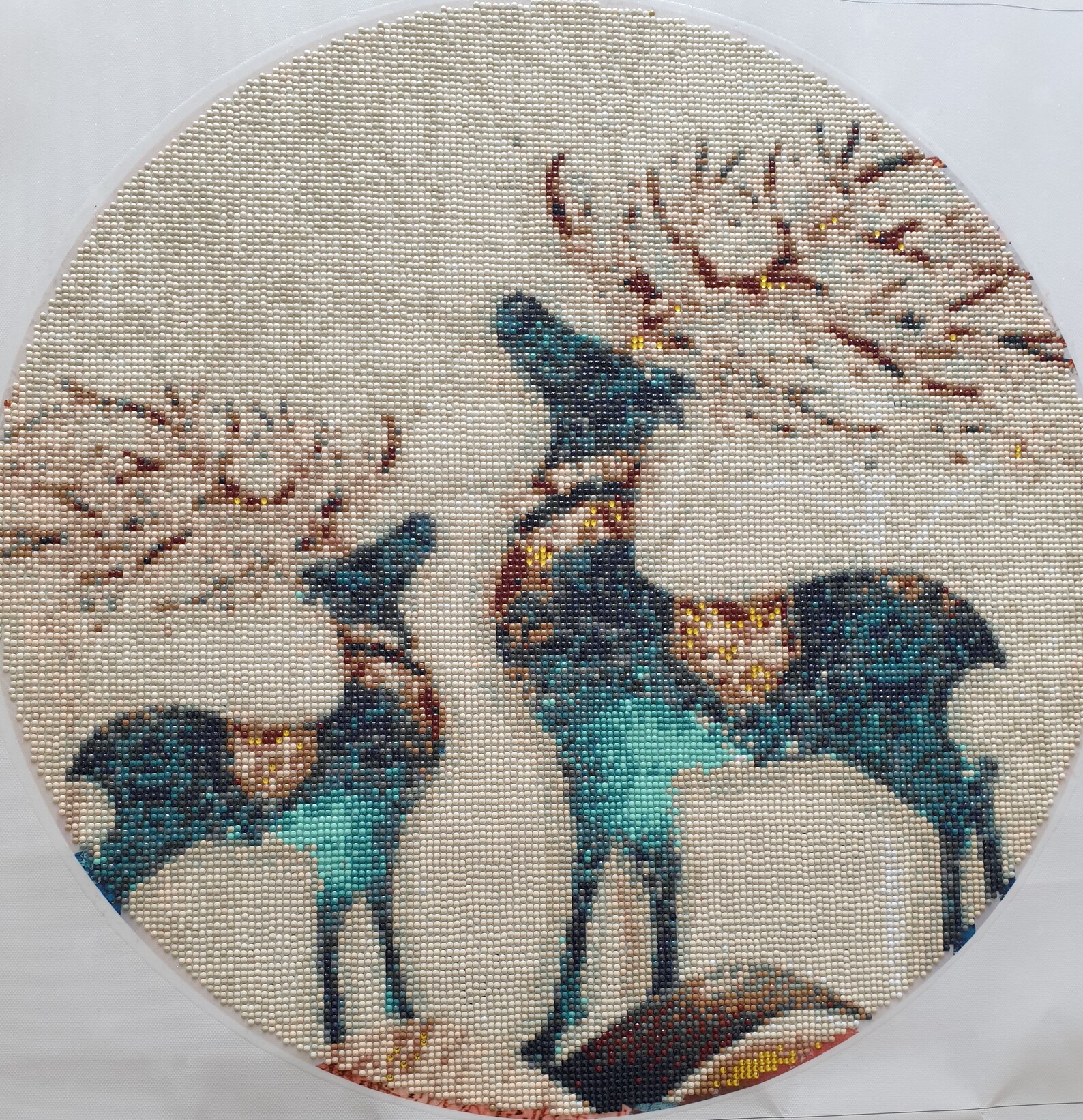 19" Finished Sparkly Diamond Painting.magical Christmas Deer’s-emerald ...