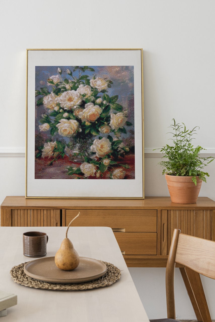 17"/23" Finished Diamond Painting.yellow Roses-a Symbol of Happiness ...