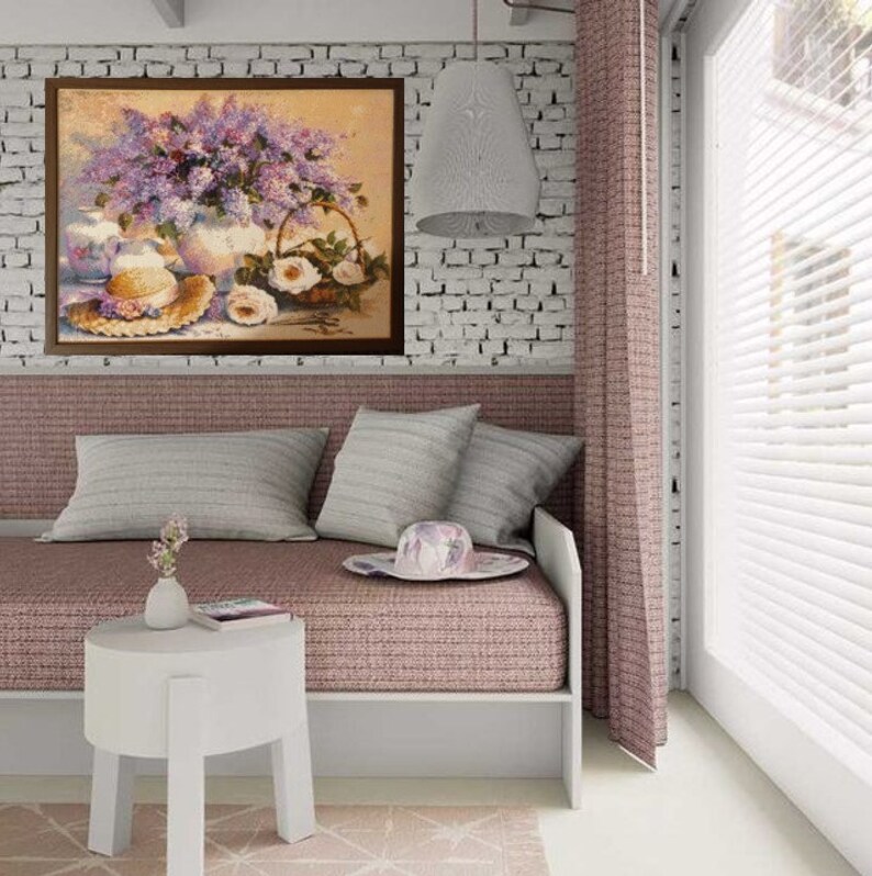 25"/19" Finished Diamond Painting-vintage Style .with a Lilac Scent ...