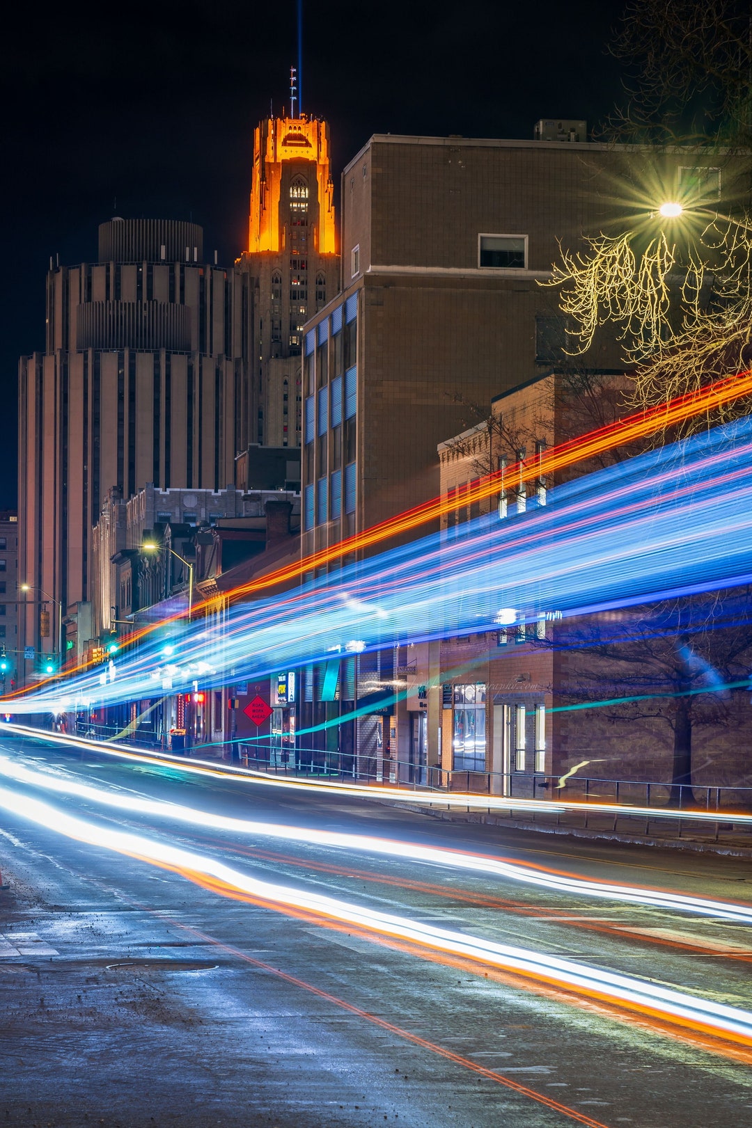 Pitt Victory Lights Long Exposure Photo Print Pittsburgh - Etsy