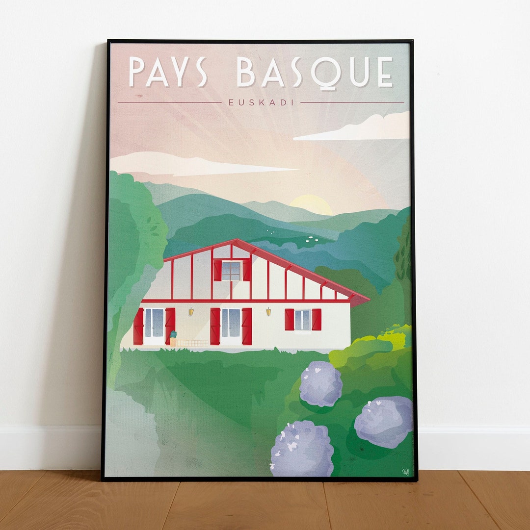 Poster A4 Basque Country - Etsy