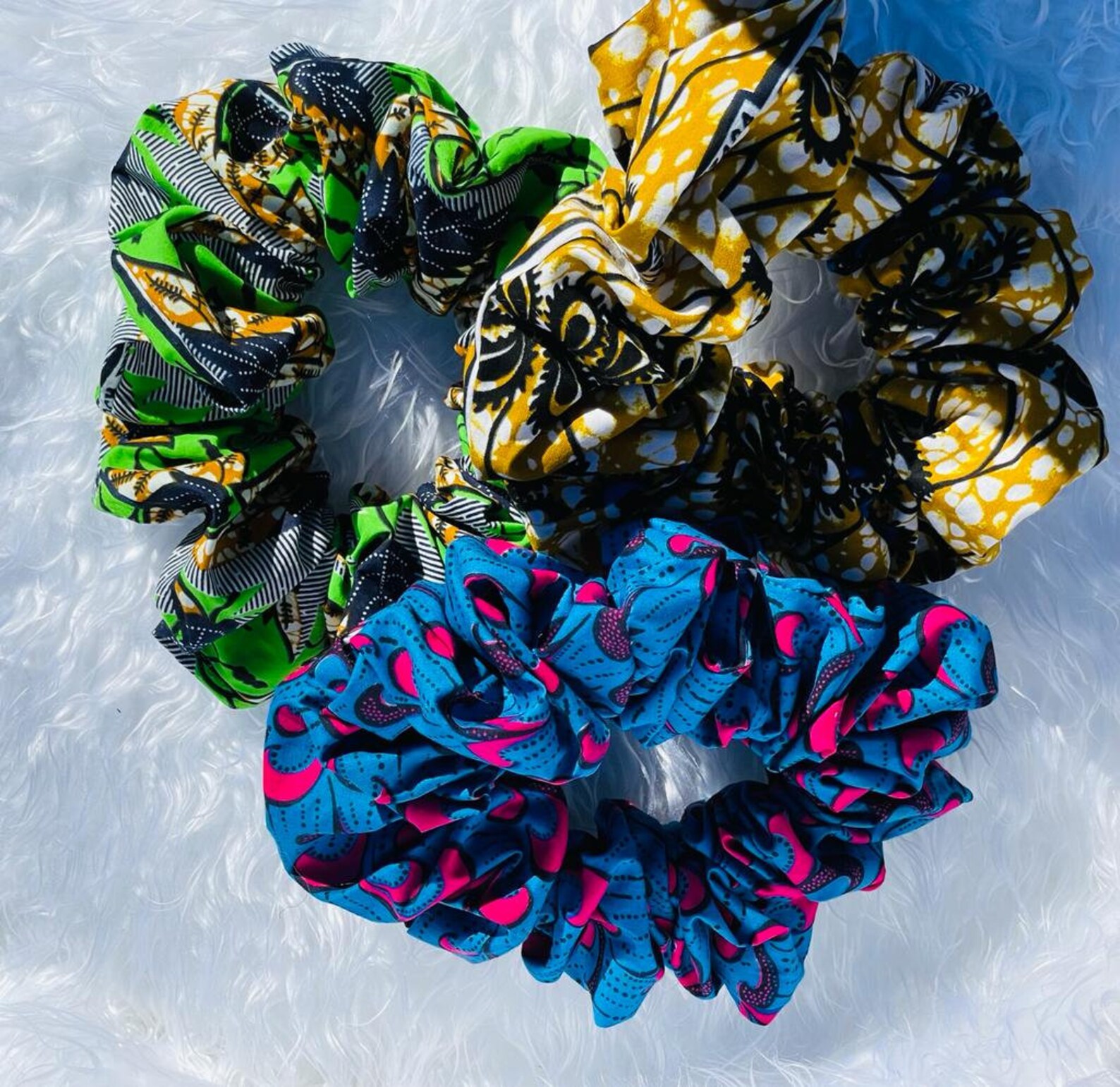 Ankara Fabric Scrunchies for Hair, African Print Women Scrunchies ...