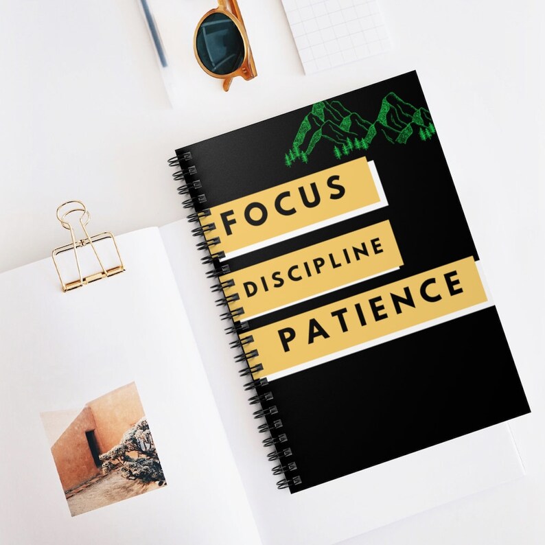 Focus Discipline Patience Spiral Notebook Ruled Line - Etsy
