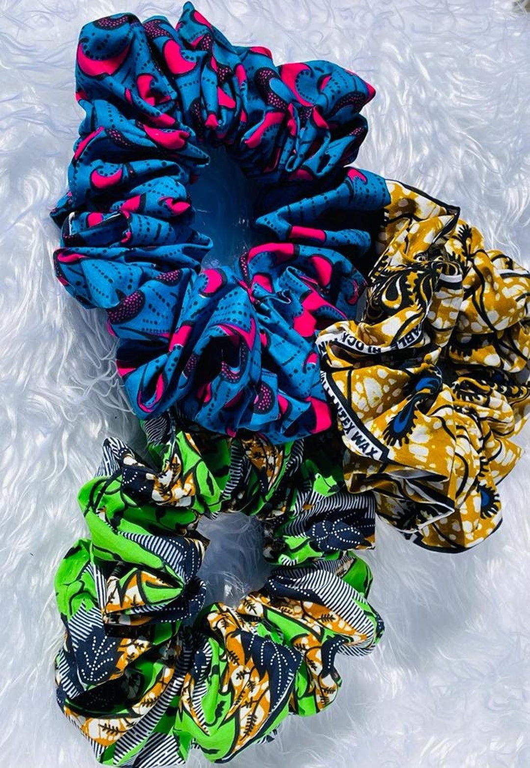 Ankara Fabric Scrunchies for Hair, African Print Women Scrunchies ...
