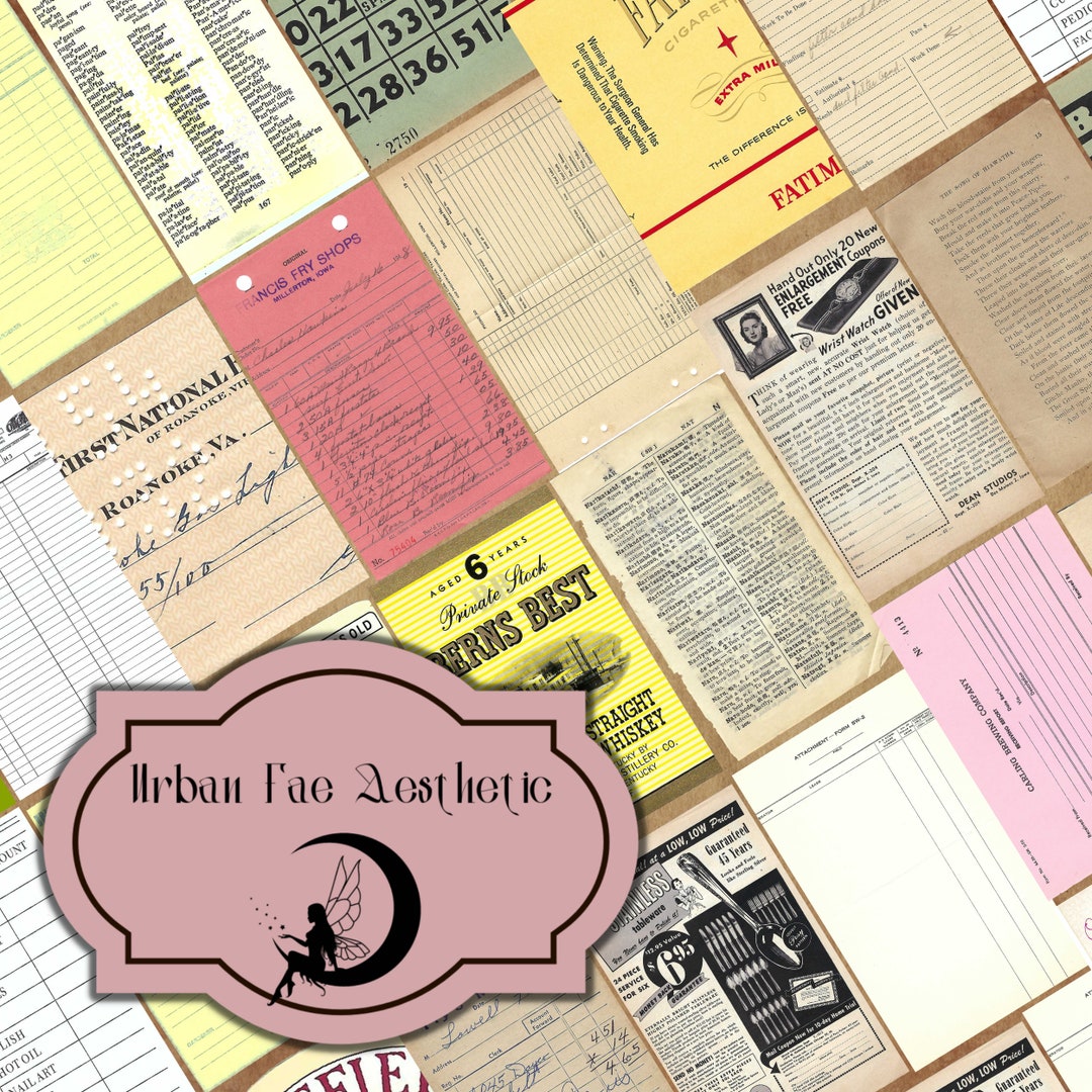 Digital Vintage Ephemera Collage Sheets for Junk Journals and ...
