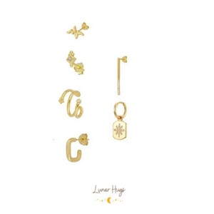 Gold Plated Ear Stack Set Earring Set Minimalist Earring - Etsy