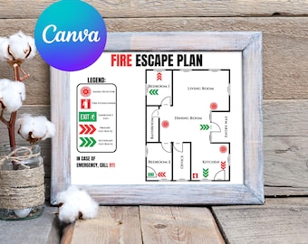 Fire Escape Plan for Children Fire Safety Escape Route Customizable ...