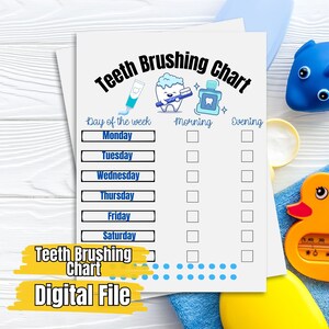 Teeth Brushing Chart for Kids Tooth Brush Tracker for Toddlers Hygiene ...