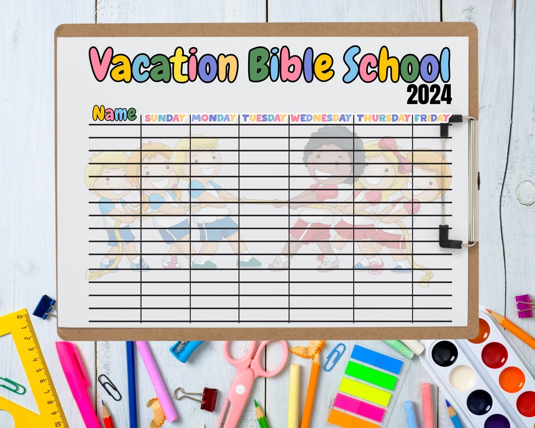 Vacation Bible School Attendance Sheet for VBS - Etsy