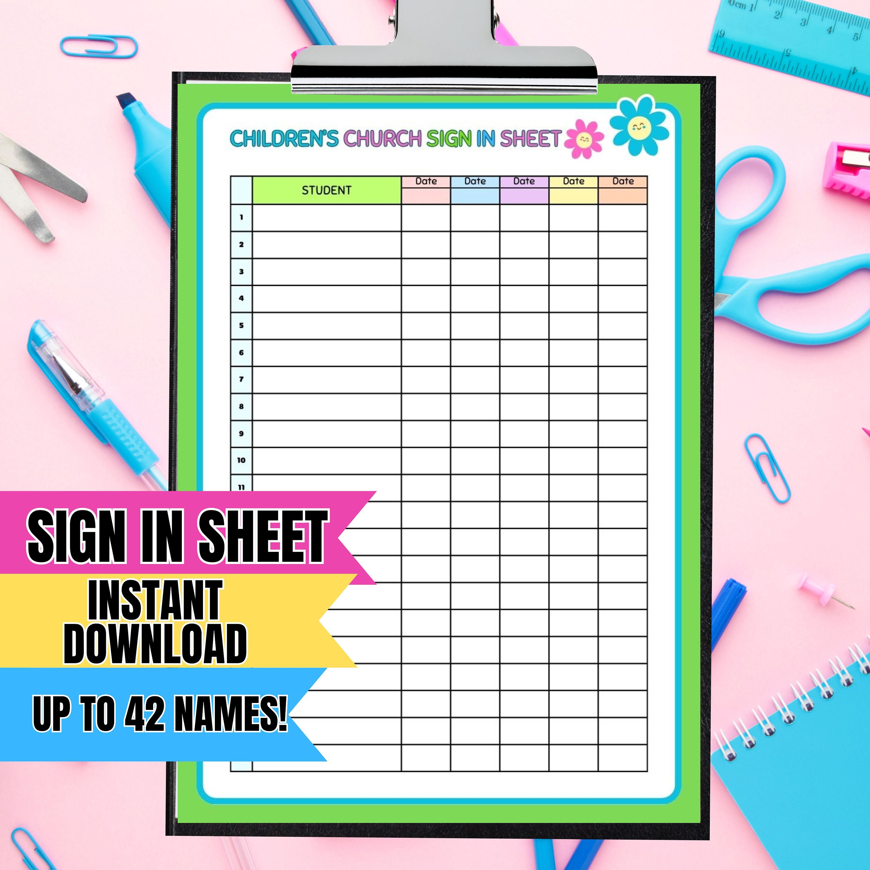 Church Sign In Sheet Template