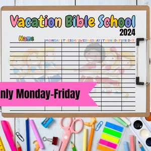 Vacation Bible School Attendance Sheet for VBS - Etsy