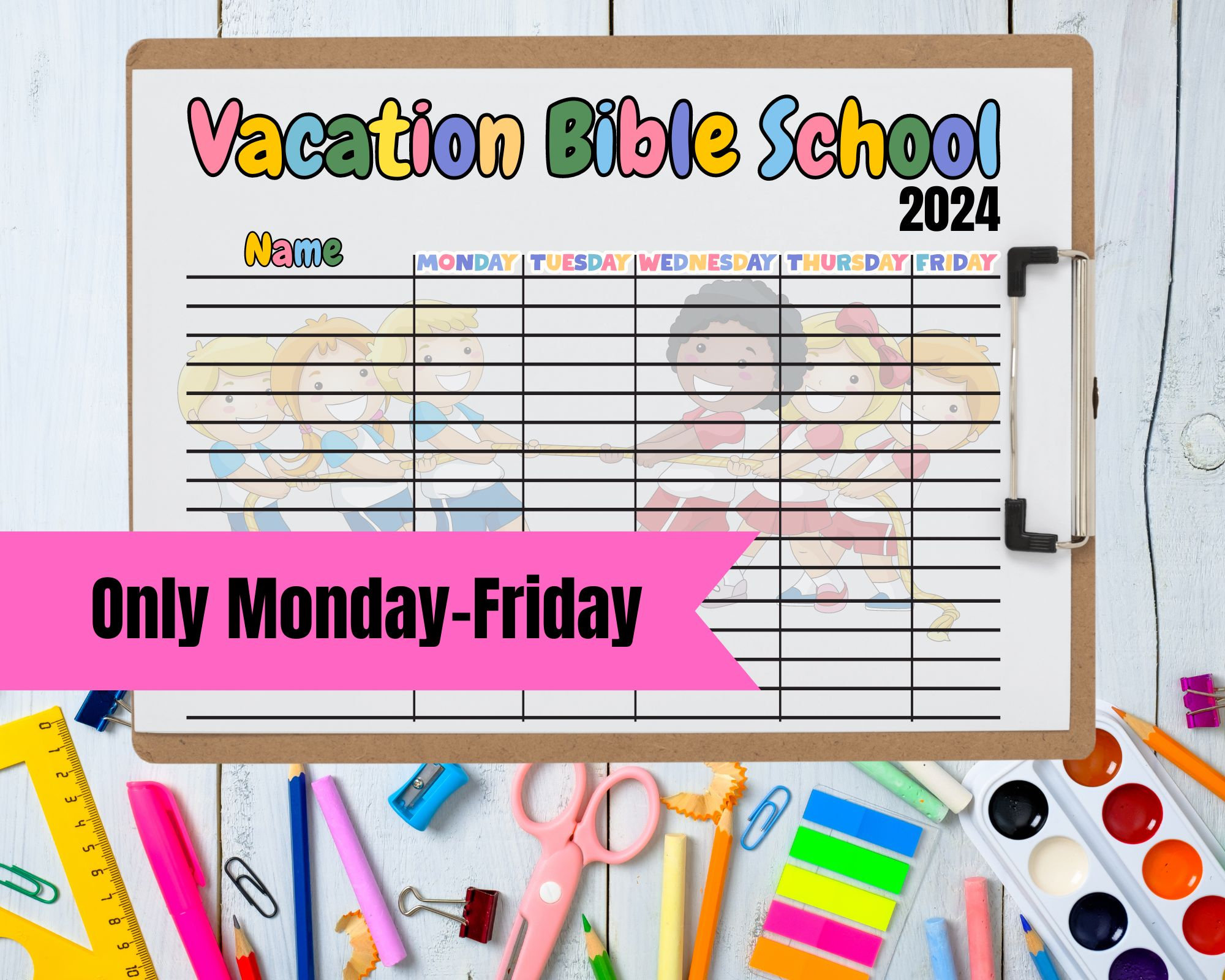 Vacation Bible School Attendance Sheet for VBS - Etsy